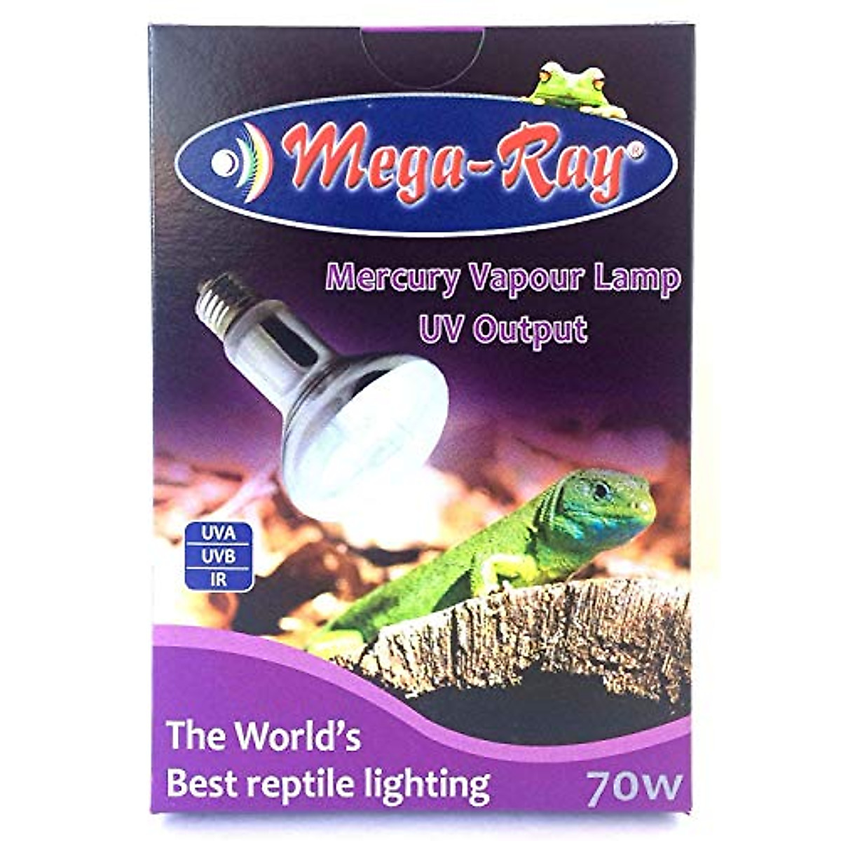Mega-Ray Mercury Vapor Bulb - 70 Watts (120V) - Includes Attached DBDPet Sticker on Packaging