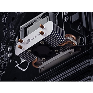 ICY BOX Aluminum Alloy Heatsink with Fan for The Most Heat Dissipation with Silicone Thermal Pad Designed Specially for M.2 SSD 2280 DIY Desktop PC SSD Black