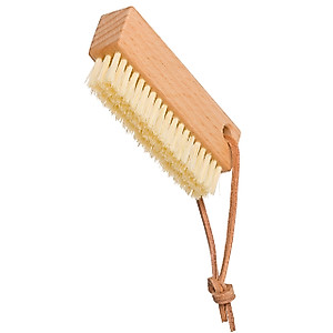 Redecker Tampico Fiber Nail Brush with Oiled Beechwood Handle, Slim Design with Hanging Loop, 3-3/4-Inches, Made in Germany