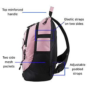 FUEL Hiking Backpack for Women Men Terra Sport, Travel, College, Gym, Work with Laptop Sleeve, Bungee, 18 Inches, Pink