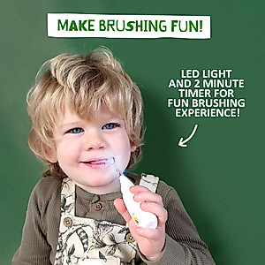 Jack N' Jill Tickle Tooth Sonic Electric Toothbrush with Replacement Head - Gentle Cleaning, Made for Tiny Teeth, LED Inspection Light, for Babies & Kids, Extra Soft Bristles - (1 Pack)