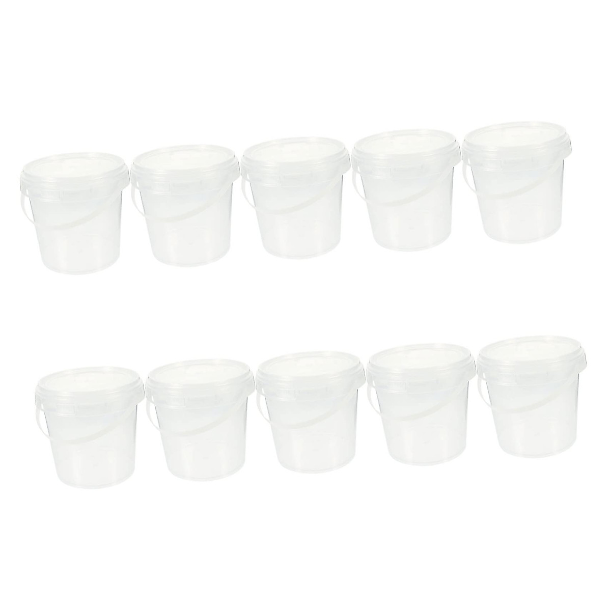 Cabilock Storage Bucket 10pcs Transparent Small Barrel Large Ice Cream Cup Containers with Ice Cream Freezer Ice Cream Tub Clear Plastic Candy Treat Buckets Meat Egg Basket Washing Pp