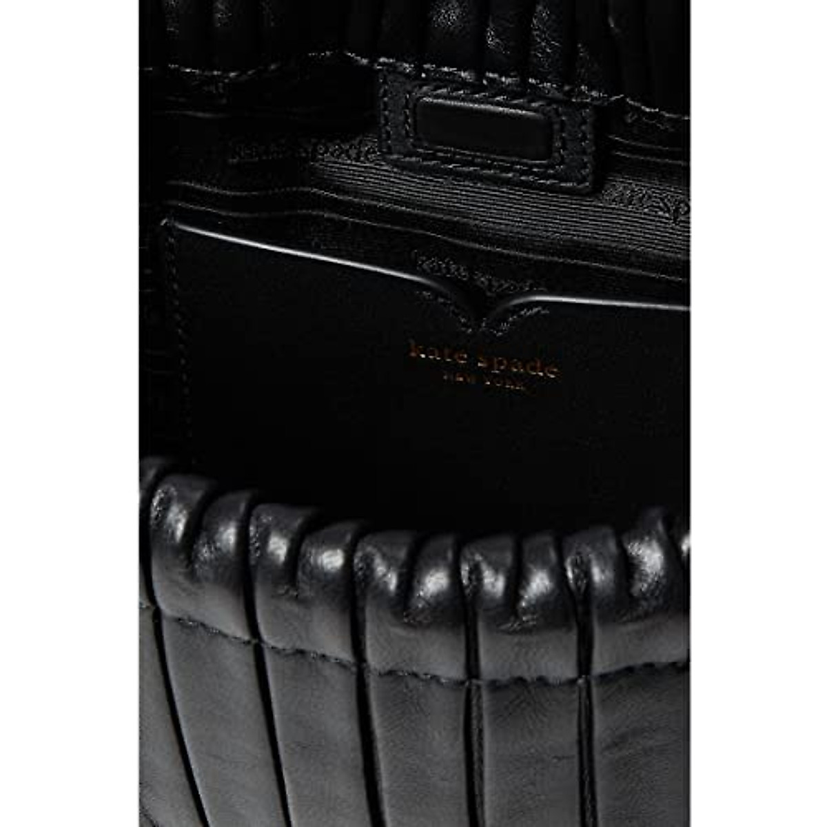 Kate Spade New York Meringue Pleated Smooth Nappa Leather Small Crossbody Black One Size