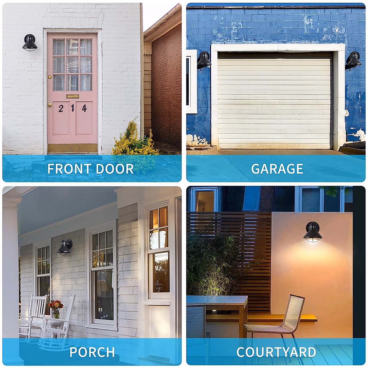 LONEDRUID Motion Sensor Outdoor LED Porch Wall Light Fixtures Dusk to Dawn Exterior Barn Wall Lantern Black Farmhouse Sconce Lighting Wall Mount Lamp for Garage Patio Balcony Doorway