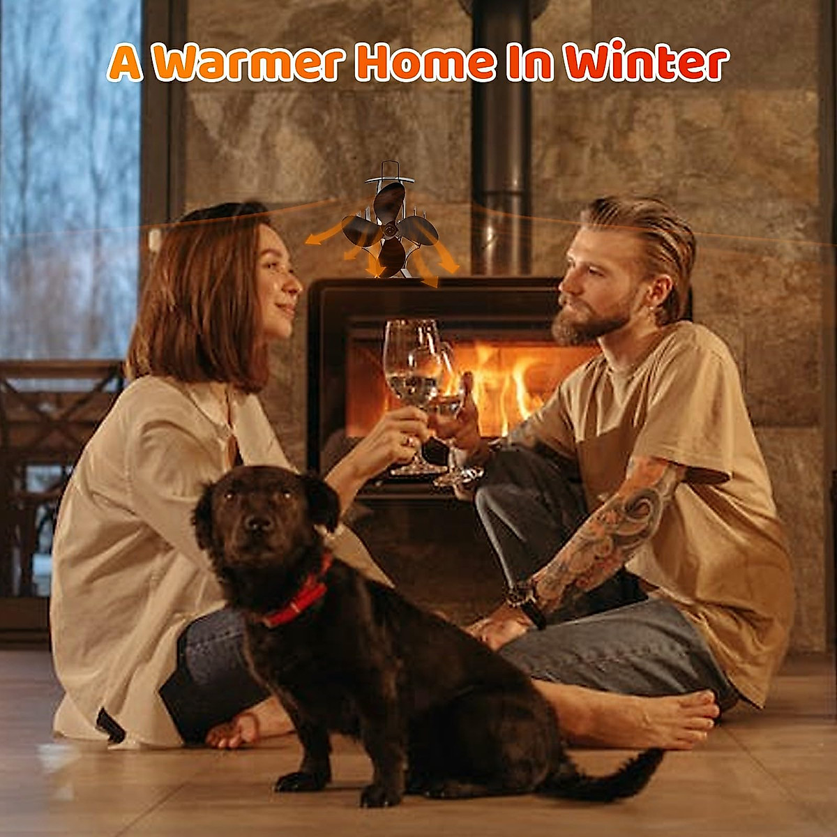 Uniflasy Wood Stove Fan Heat Powered,123456