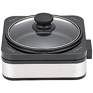 Yamazen removable hotplate for 1 person (with wave plate & pot plate) Silver YHC-W 600 (S)