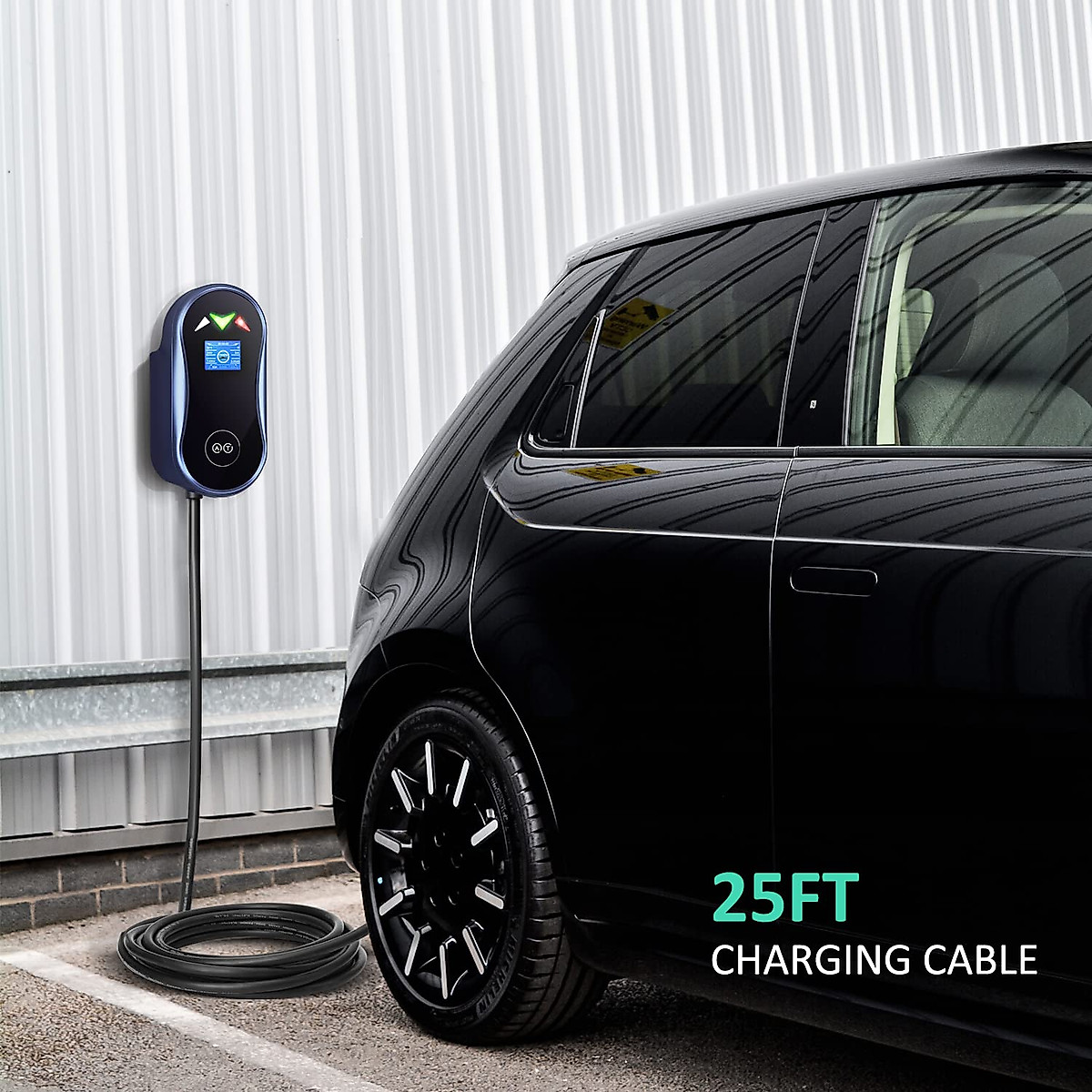 MUSTART Level 2 EV Charger with WiFi, 16/25/32/40 Amp Smart Electric Vehicle Charger, ETL Certified, Indoor/Outdoor Charging Station with NEMA 14-50P, 25-Foot Cable