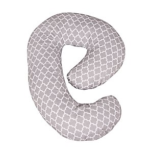 Leachco Snoogle Mini Chic - Compact Side Sleeper Pregnancy Pillow - Moroccan Gray