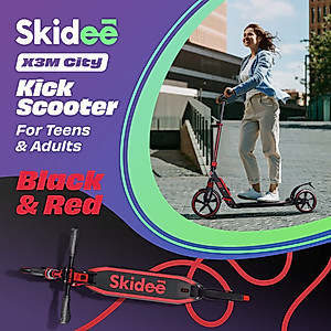 Scooter for Kids Ages 6-12 - Scooters for Teens 12 Years and Up - Adult Scooter with Anti-Shock Suspension - Scooter for Kids 8 Years and Up with 4 Adjustment Levels Handlebar Up to 41 Inches High