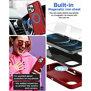 AICase Case for iPhone 12/12 Pro,Support Magnetic Car Mount Heavy Duty 2-Layer Pocket-Friendly Durable Military Grade Protection Shockproof/Drop Proof Protective Cover for iPhone 12/12 Pro_4