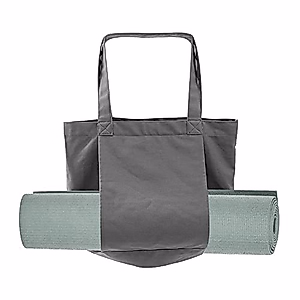 Bejetca Canvas Tote Bag, Yoga Mat Bag With Pocket Shoulder Bag, Women's Yoga Handbag Fitness Bag, Suitable For Office, Exercise, Pilates, Travel, Beach And Gym