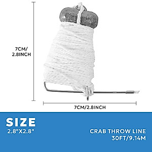 A1FISHER 3Packs Crab Throw Line Length 30FT/9.14M with 4OZ Lead Weight