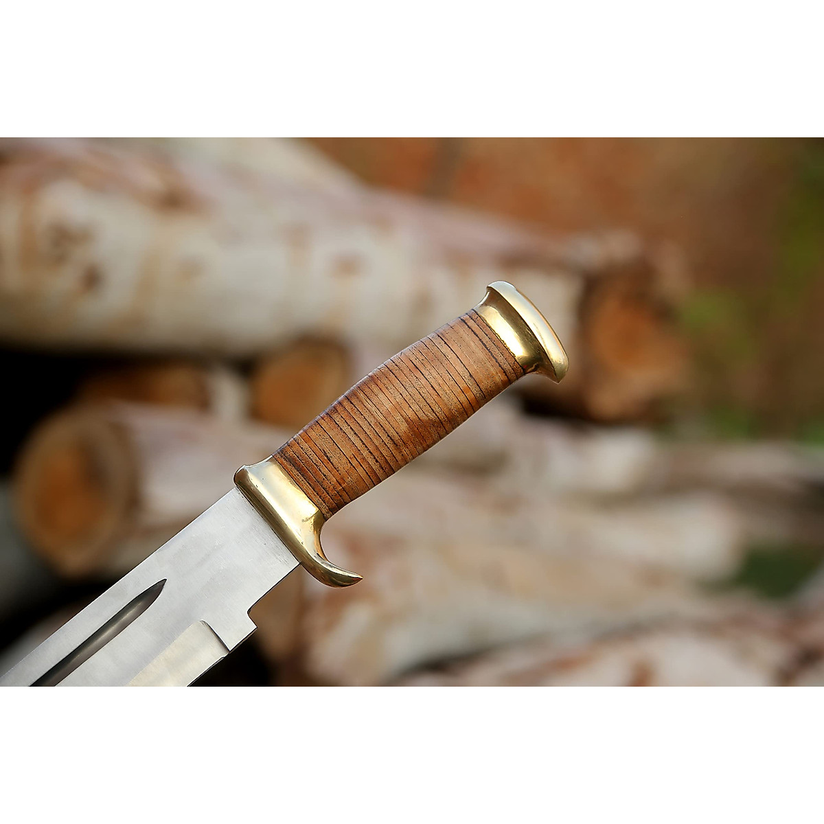 19 Inches High Carbon Steel Stainless Steel Blade with Brass Clip Guard and Pommel Knives | Camping Hunting Outdoor Survival Knives | Birthday Anniversary Xmas Gifts