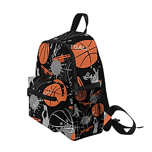 TropicalLife Kids Backpack Basketball Player Art Painting Toddlers Schoolbag with Chest Strap & Bottle Holder Rucksack for Preschool Nursery Girls Boys, Lightweight