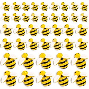 Tidponra 120PCS Bumble Bee Décor, Resin Honey Bees for Crafts, Small Plastic Bees Ornaments for Decorations