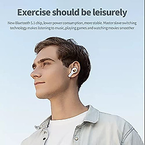 lemtlmt Ear Buds Wireless Bluetooth Earbuds,LED Display Charging Case,Four Speakers Heavy Bass Noise Cancelling HiFi Stereo Sound with Mic in-Ear Earphones for iPhone&Android