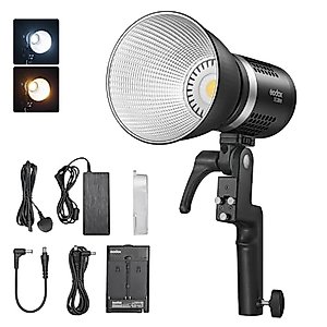 Godox ML30Bi Handheld Bi-Color LED Video Light, Portable Studio LED Continuous Light 2800K-6500K, 41000 lumens CRI 96+ TLCI 97+, 21 FX Effects, APP Control, Silent Mode, Compatible with Godox Mount