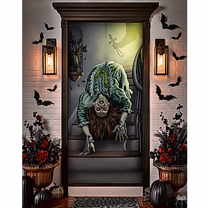 Spirit Halloween The Exorcist Regan Door Cover |Officially Licensed | Home Decor | Halloween Décor | Easy Décor