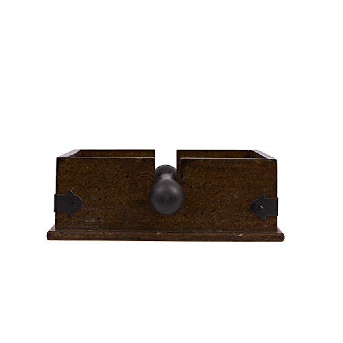Square Wood Napkin Holder with Metal Bar