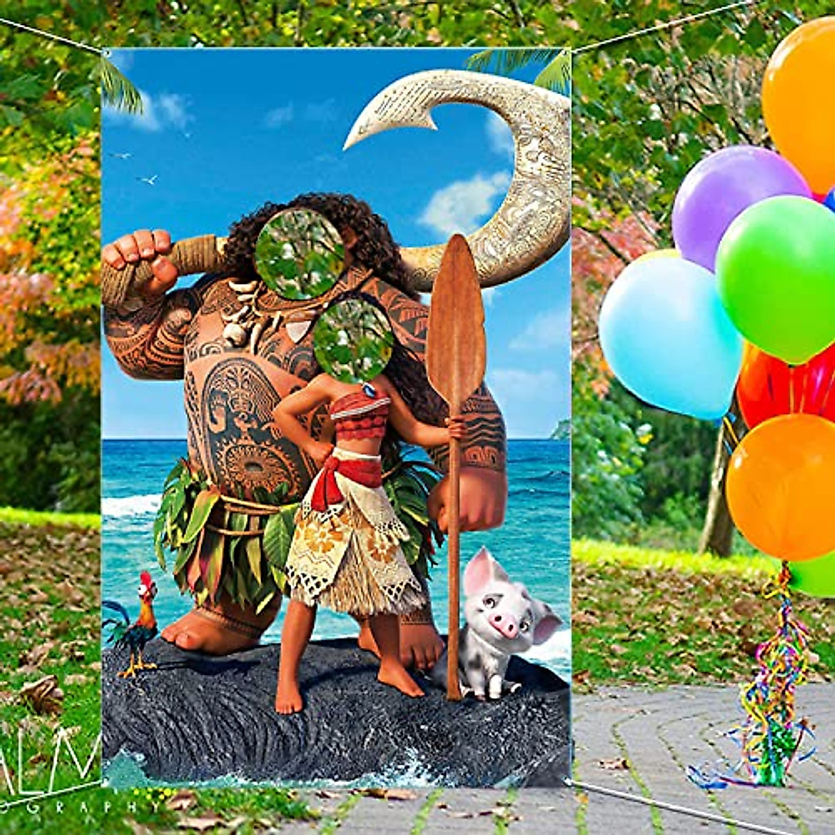 3x5ft Moana Maui Beach Theme Photo Backdrop Baby Shower Girl Birthday Party Background Large Banner Supplies Photobooth Props