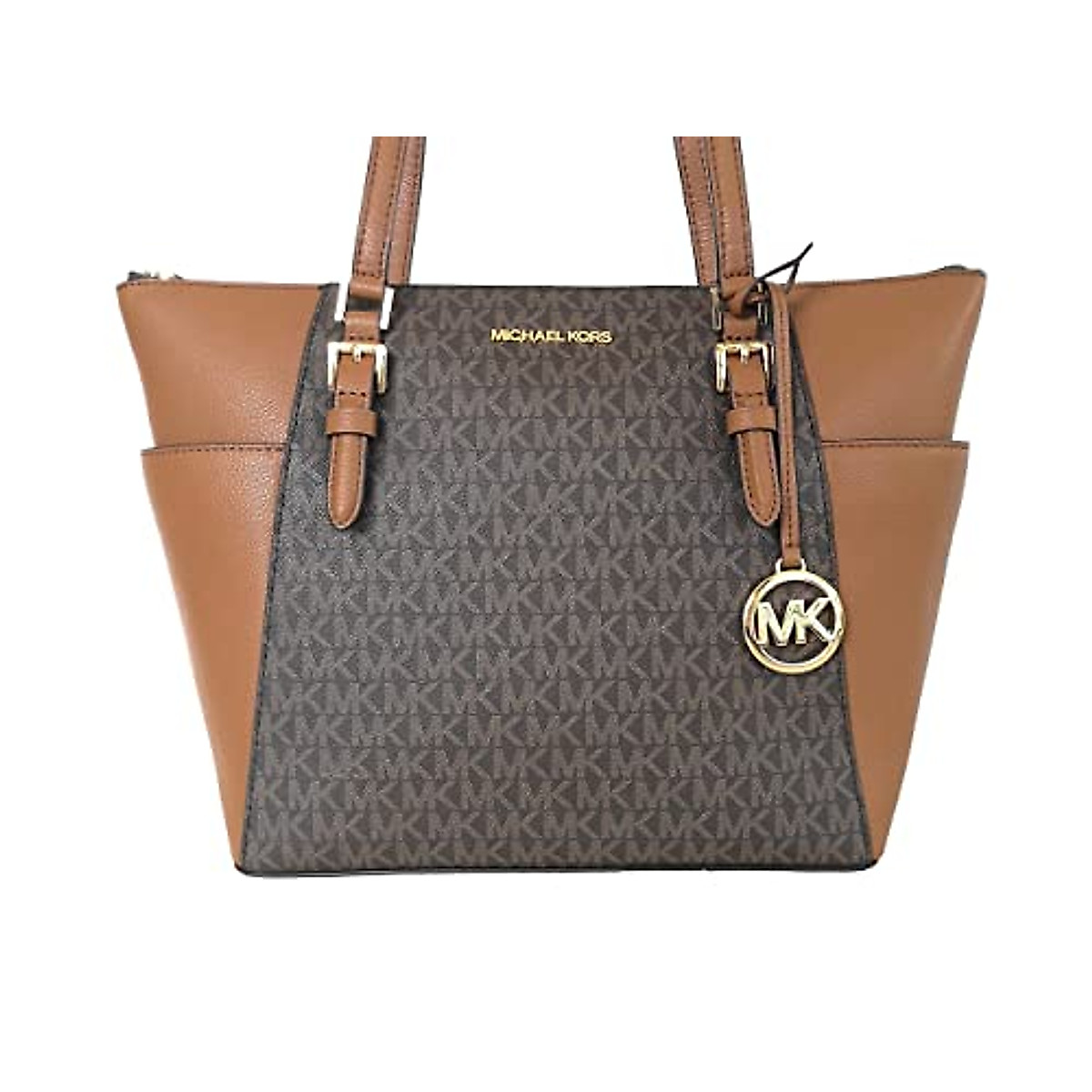 Michael Kors Charlotte Signature Large Top Zip Tote - Brown