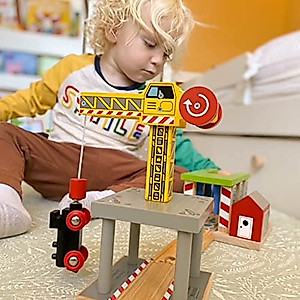 Bigjigs Rail Magnetic Big Yellow Crane - Other Major Wooden Rail Brands are Compatible