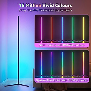 bedee 65" RGB LED Corner Floor Lamp - Mood Lighting