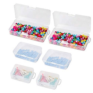 6 Packs Clear Hinged Plastic Box Plastic Organizer Container Storage Box for Washi Tape,Jewelry,Beads Art DIY Crafts, Fishing Tackles,Screws