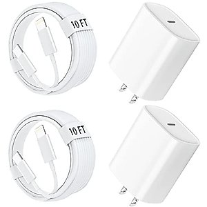 iPhone Fast Charger, 10 FT Long [Apple MFi Certified] USB C to Lightning Cable with 20W iPhone Charger Fast Charging Block for iPhone 14 Pro Max/14 Pro/14 Plus/14/13 12 11 Pro Max Mini, iPad 2Pack