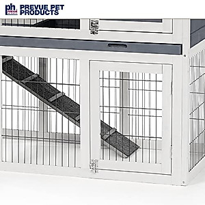 Prevue Pet Products 4601 Duplex Rabbit Hutch, Gray/White