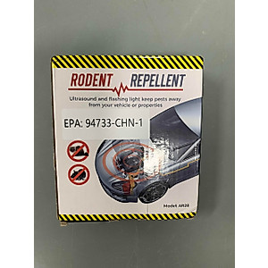 Rodent Deterrent for Cars,2 Pack Car Rodent Repellent Under Hood with Ultrasonic and Strobe Light to Keep Rodents Squirrels Out of Car,Battery Operated Rodent Repellent for Car Engines RV Garage