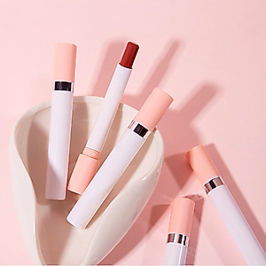 Eyret Mini Smoke Lipsticks Nude Cigarette Lipsticks Waterproof Lipsticks Smoke Tube Suit Matte Lipstick for Women and Girls(4Pcs) (C-Set C)