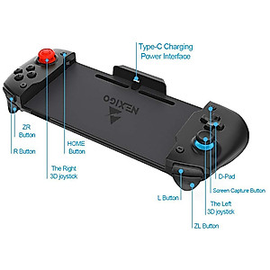 NexiGo Gripcon Switch Controller for Handheld Mode, Ergonomic Controller for Nintendo Switch with 6-Axis Gyro, Dual Motor Vibration, Compatible with All Games of Switch, Not for OLED