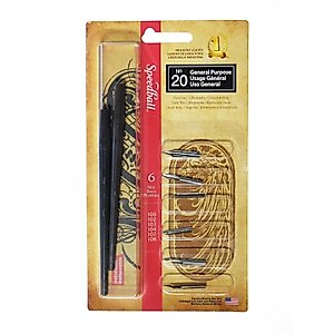 Speedball No. 20 General Purpose Pen Set - 2 Penholders w/ 6 Pen Points