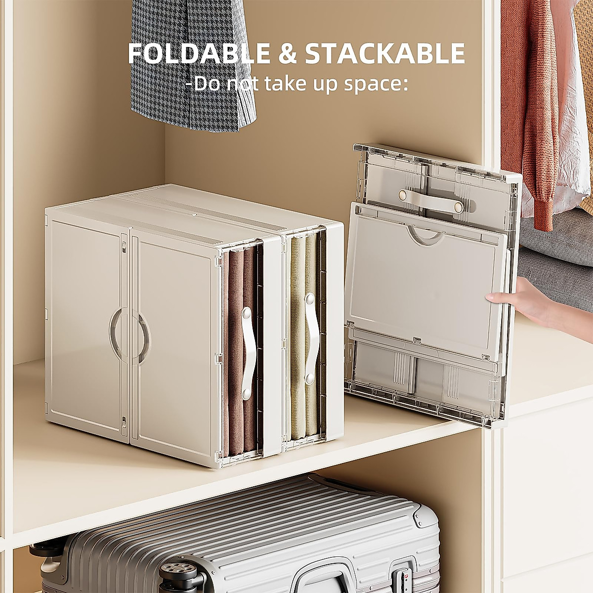 MSHOMELY 4 Pack Bed Sheet Organizers and Storage, Foldable Sheet Organizer for Linen Closet, Plastic Sheets Set Linen Closet Organizer Folder for Bedding Sheets, Duvet Covers, Pillow Case, White