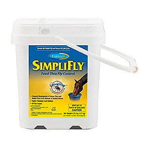 Farnam SimpliFly Feed Through Fly Control for Horses, Breaks the Fly Life Cycle, Pellets, 3.75 Pound Bucket, 60 Day Supply for One Horse