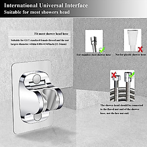 Shower Head Holder Shower Wand Holder Wall Mount Adhesive Adjustable Handheld Shower Holder No Drilling Shower Head Bracket