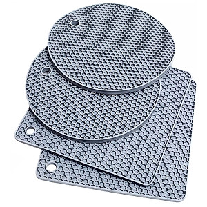 Silicone Trivet Mats - Heat Resistant Trivet Mats Pot Mat Pot Coaster for Countertop, Spoon Holder, Gripper Pad, Hot Pots and Pans