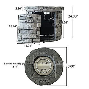 Christopher Knight Home Angeles Outdoor Circular Fire Pit - 40,000 BTU, Grey