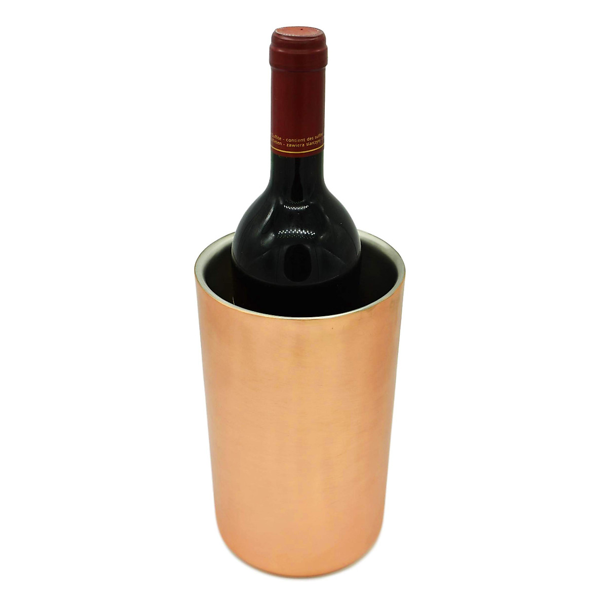 Alchemade Stainless Steel Copper Champagne Wine Bottle Chiller - Wine Cooler Bucket Sleeve, Single Bottle Wine Chiller For Your Home, Bar, Restaurant, Wedding, Party Or Event