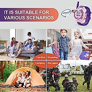 MEIMOS Rechargeable Walkie Talkie for Kids, Two-Way Radio Walky Talky with Flashlight Children Outdoor Game Interphone Toy Game and Gifts for Boy and Girl Age 4 to 12 (Blue+Pink), LZ060