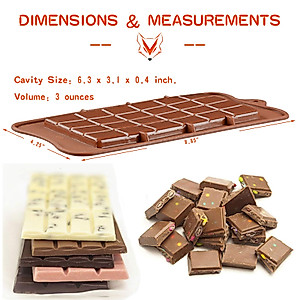 V-fox Silicone Break-Apart Chocolate, Protein and Energy Bar Molds (Set of 2)