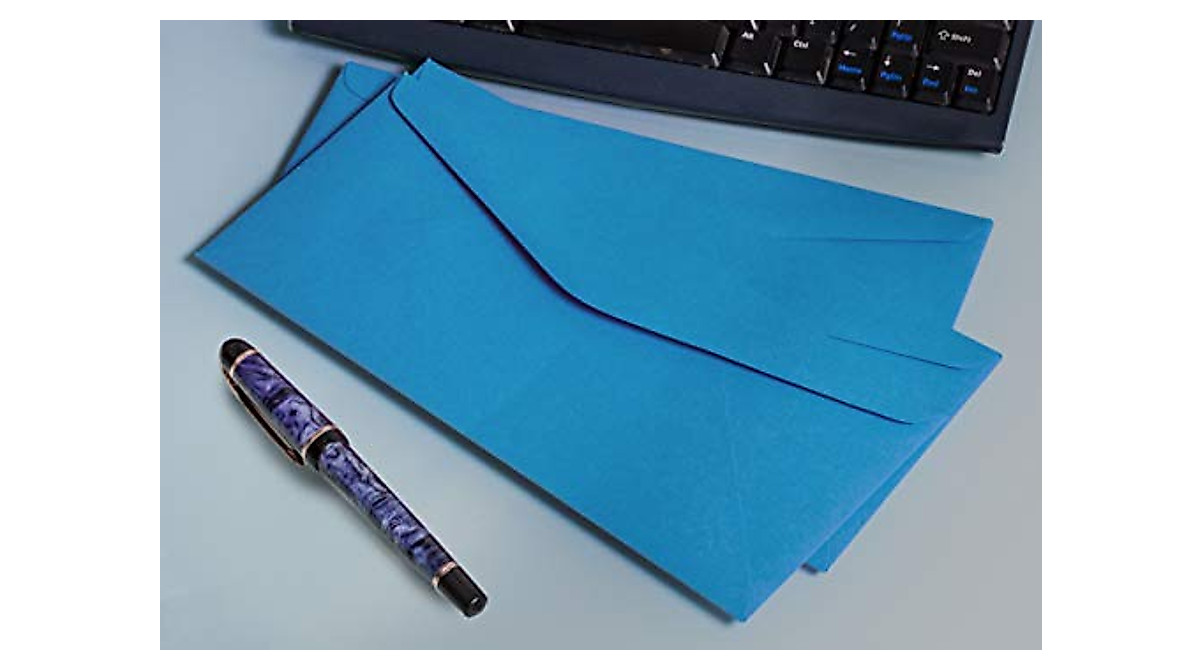 EnDoc Bright Blue #10 Colored Envelopes - 50 Pack