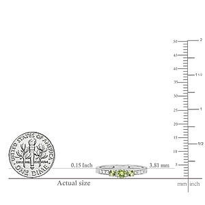 Dazzlingrock Collection Round Peridot and Round White Diamond Ladies Three Stone Engagement Ring | 10K White Gold, Size 6.5