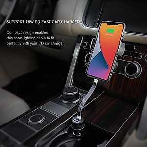 LamToon USB C to Lightning Cable Short, [MFi Certified-13.5cm] 30W Fast Charging 480Mbps Data Sync USB C Cable for Phone 14 Pro/14/13/13 Pro/12 Pro Max/12/11/11 Pro/X/XS(Not Work with DAC)