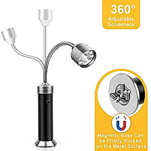KOSIN Barbecue Grill Light Magnetic Base Super-Bright LED BBQ Lights-360 Degree Flexible Gooseneck, Gifts for Men Dad Boyfriend, Traeger Pit Boss Smoker Grill Accessories, Batteries Included-Pack of 2