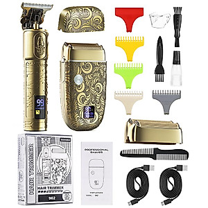 Bestauty Men's Foil Shavers - Electric Hair Clipper Hair Trimmer Beard Razor Shaver Kit with 4 Guide Combs, USB Rechargeable Haircut and Beard Shaving Kit for Salon, Barbers and Home Use