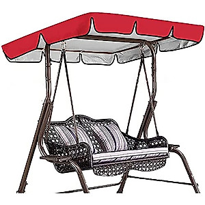 GBEN Swing Top Cover Canopy Replacement Porch Patio Outdoor Replaceable Swing Canopy Cloth Waterproof Swing Ceiling Replacement Cover for Outdoor 22.6.21 (Color : Red, Size : 142x120x18cm/56x47x7)