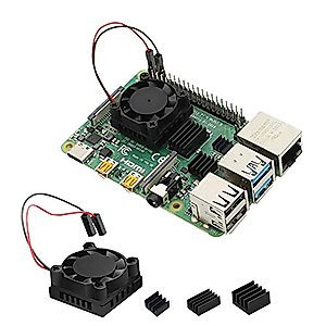 Raspberry Pi 4 Model B CPU HeatSinks Single Cooling Fan with RAM LAN USB Chip Heatsink Set