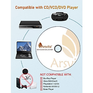 Arsvita Laser Lens Cleaner Disc Cleaning Set for CD/VCD/DVD Player, Safe and Effective, ARCD-02